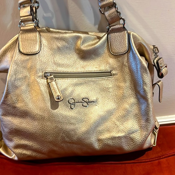 Jessica Simpson | Bags | Gold Jessica Simpson Purse Very Roomycan Fit ...